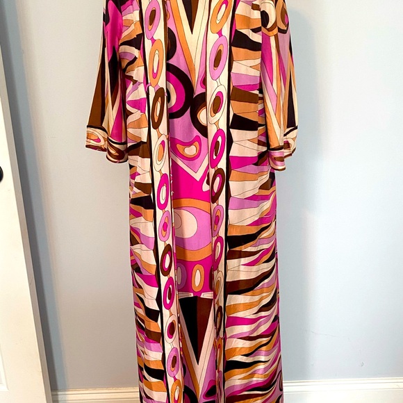 Dresses | 196s Mod Print Diana Dean For Julius Lonschein Wrap Maxi ...